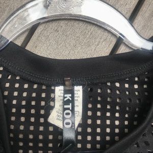 K Too | Dresses | K Too Black Crew Neck Short Sleeve Mesh Mini Dress ...